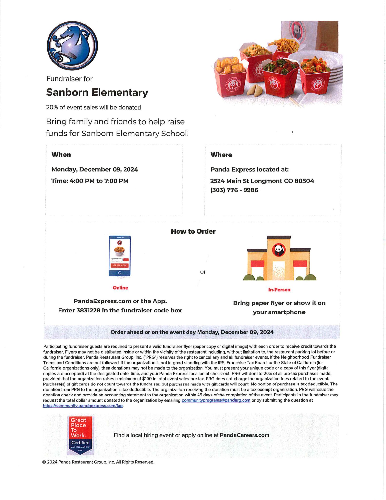 NOCHE DE SANBORN EN PANDA EXPRESS – Sanborn Elementary